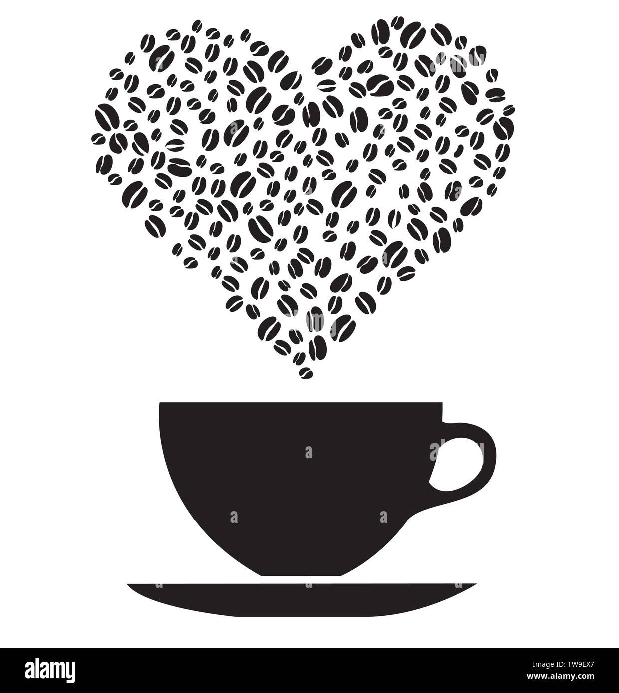 Coffee beans in red Cut Out Stock Images & Pictures - Alamy