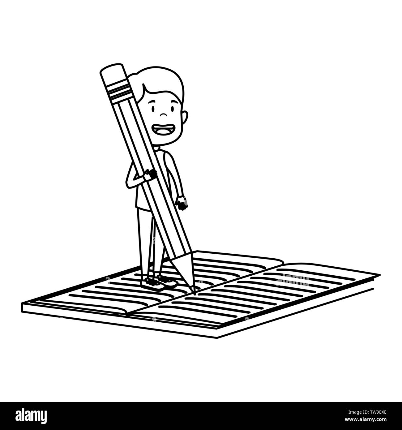 Student Writing Clip Art Black And White