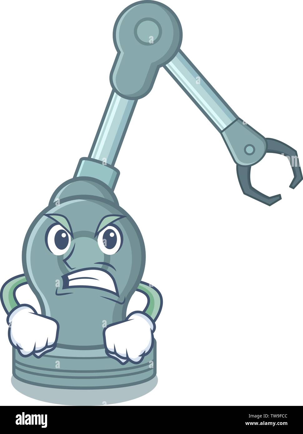 Angry robotic arm machine in the mascot Stock Vector Image & Art - Alamy