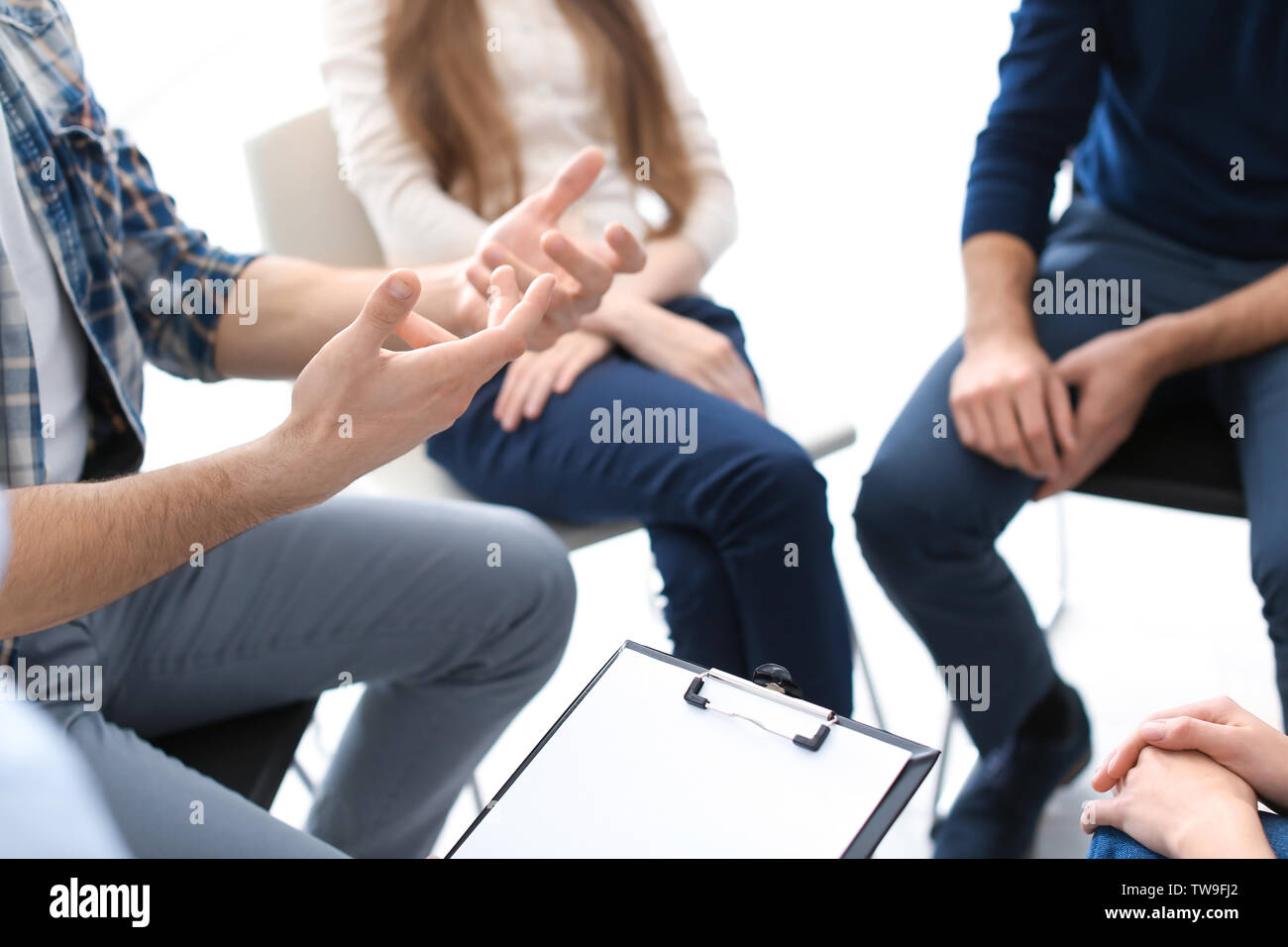 People at group therapy session Stock Photo - Alamy