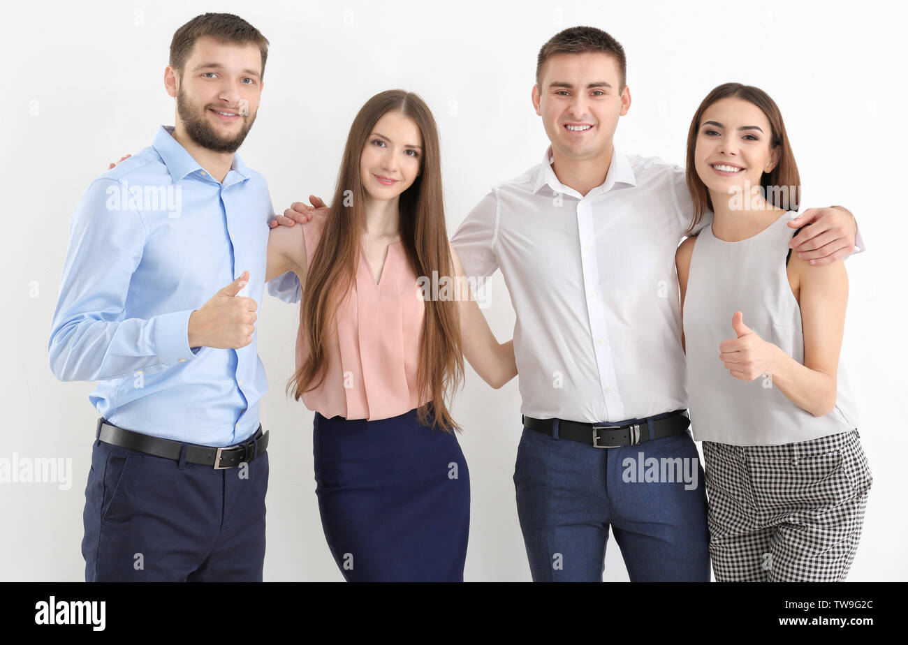 Young people on white background. Unity concept Stock Photo - Alamy