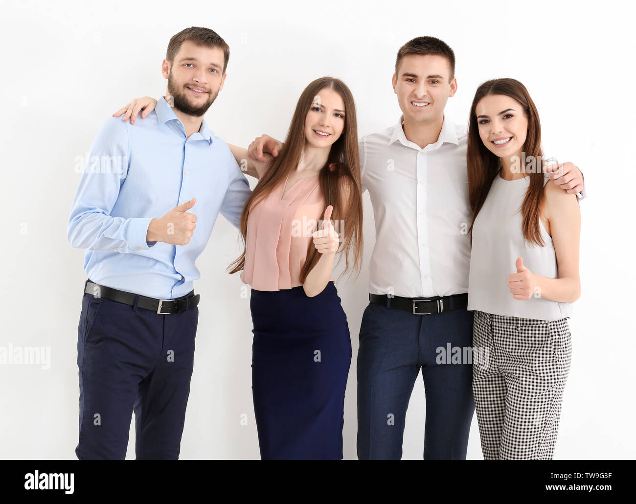 Young people on white background. Unity concept Stock Photo - Alamy