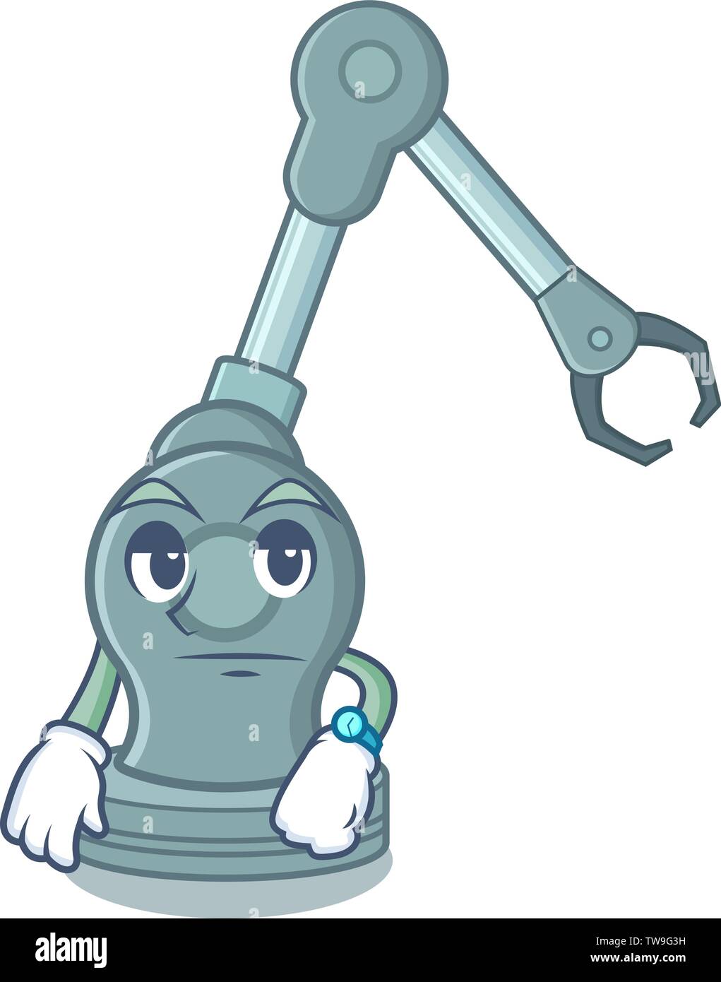 Waiting robotic arm machine above cartoon chair Stock Vector Image ...