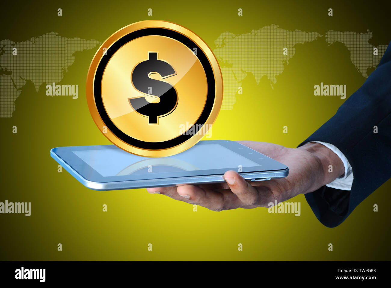 Man with dollar sign Stock Photo - Alamy