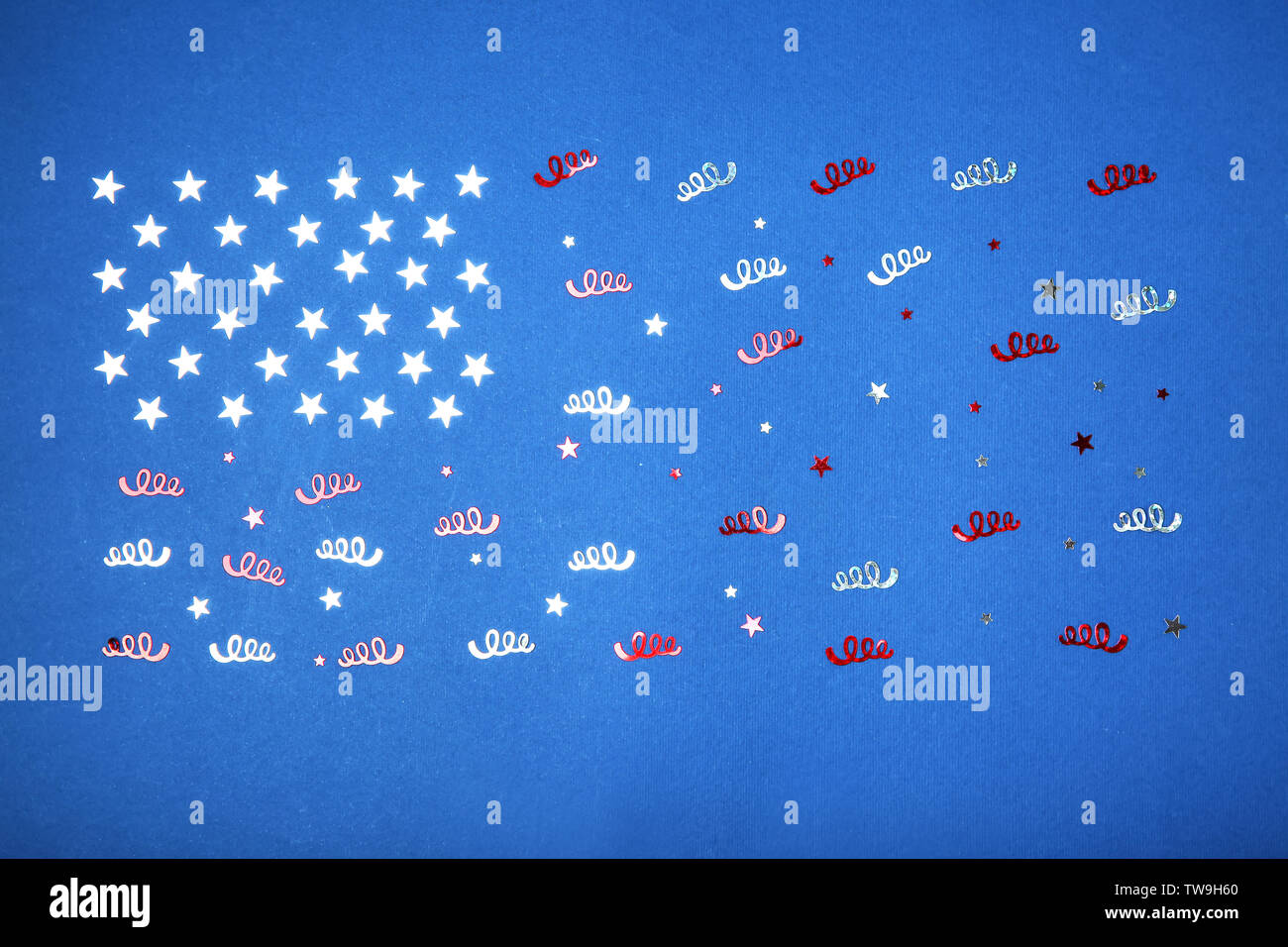 Confetti in colors american flag hi-res stock photography and images ...