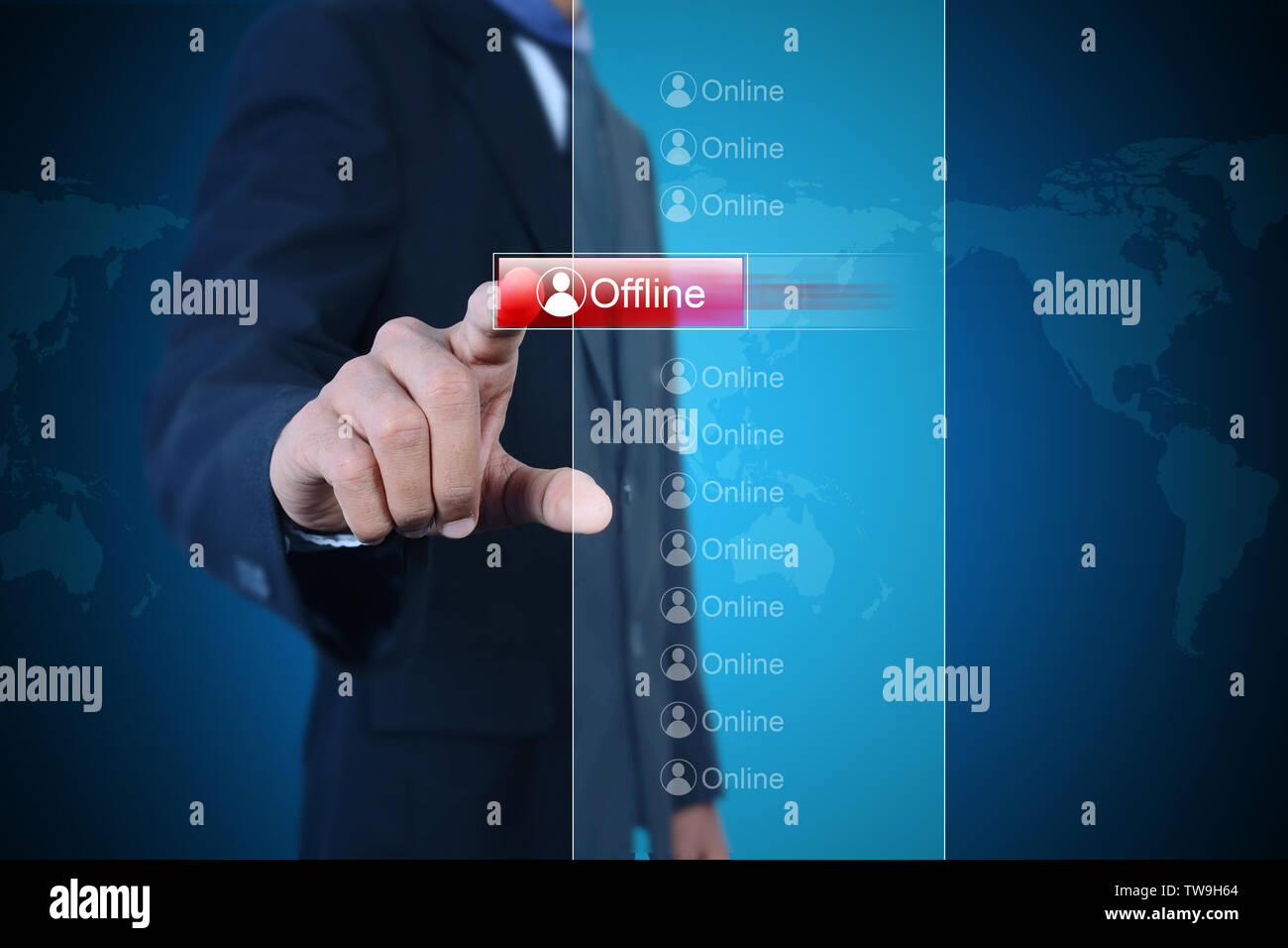 Offline button hi-res stock photography and images - Alamy