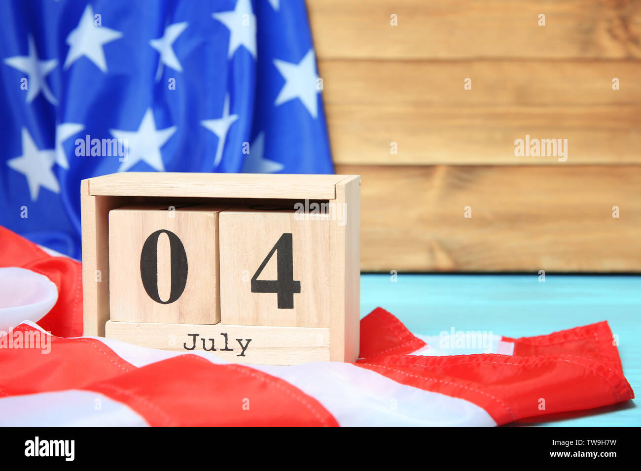 Block calendar american flag hi-res stock photography and images - Alamy
