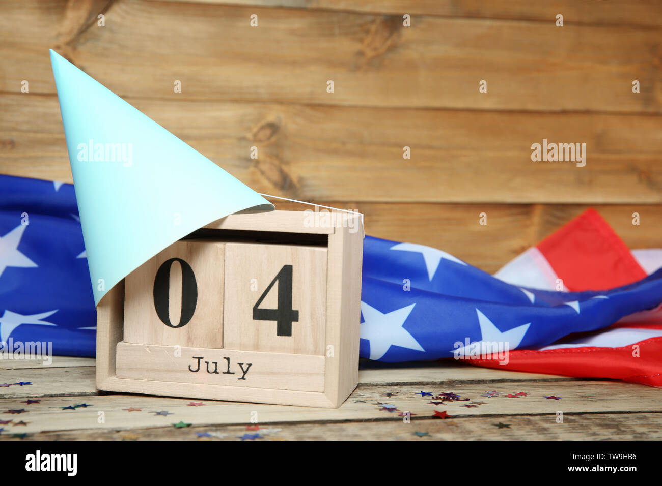Block calendar american flag hi-res stock photography and images - Alamy
