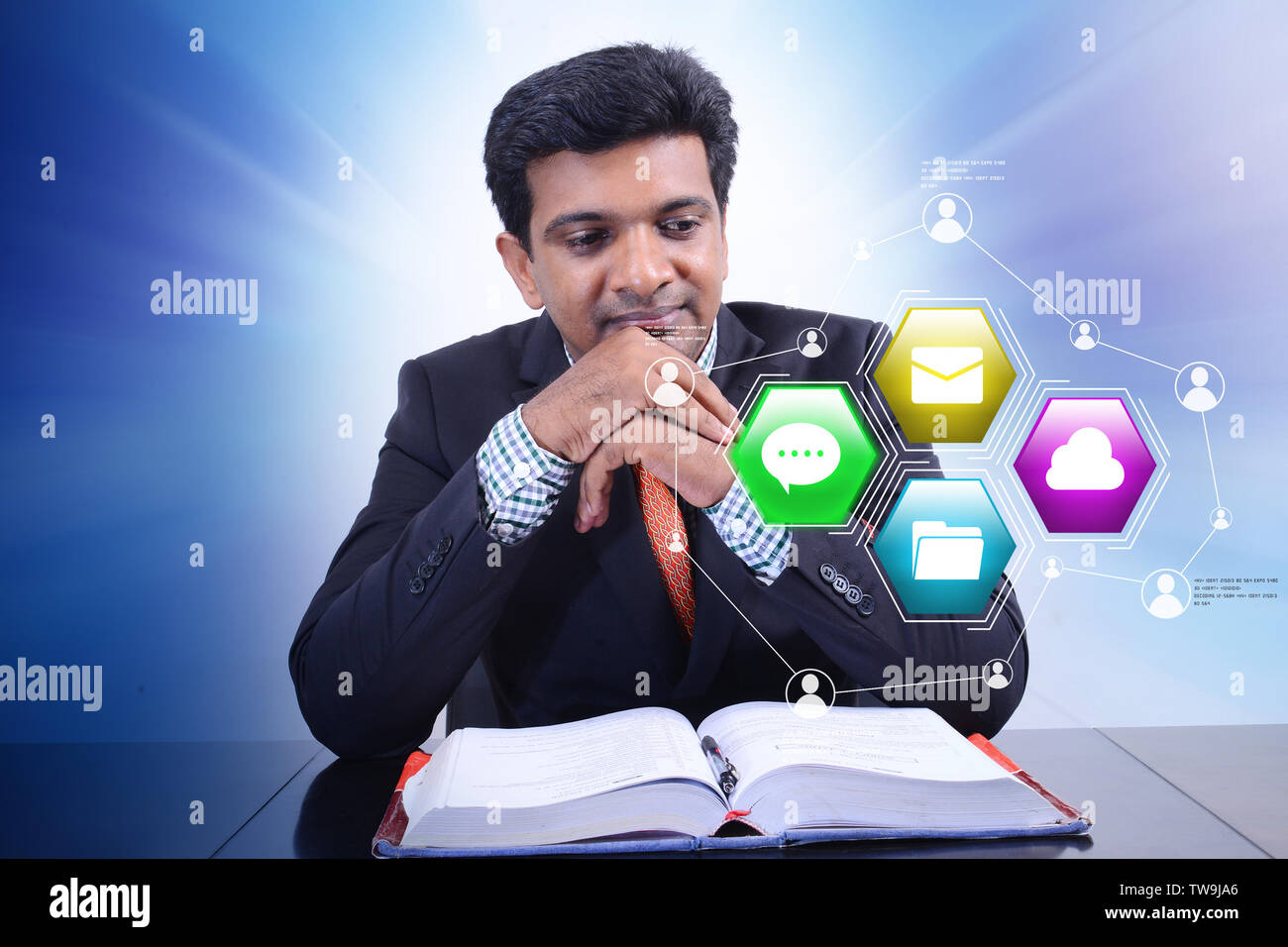 Business man reading book hi-res stock photography and images - Alamy