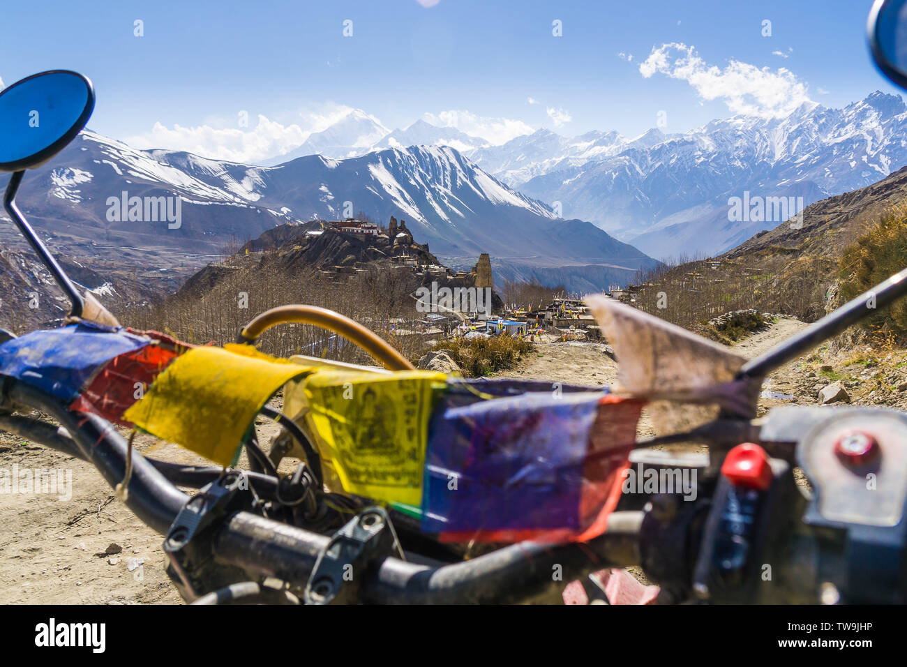 Motorcycle touring in the Mustang, Nepal Stock Photo - Alamy