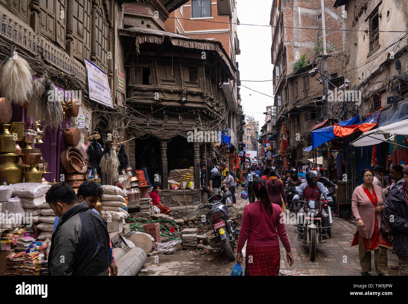 Shopping street kathmandu nepal asia hi-res stock photography and ...