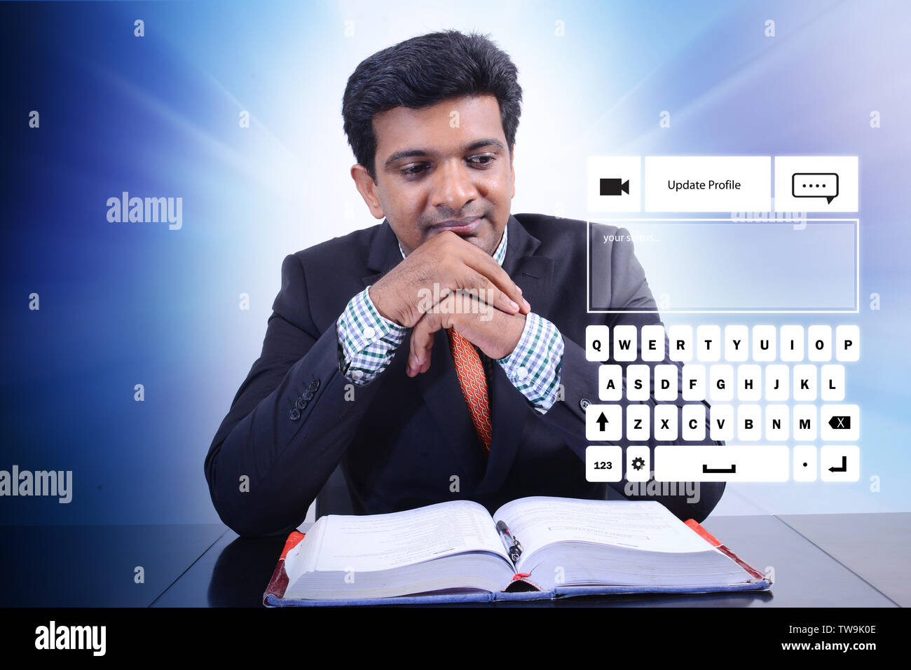 Business man reading book hi-res stock photography and images - Alamy