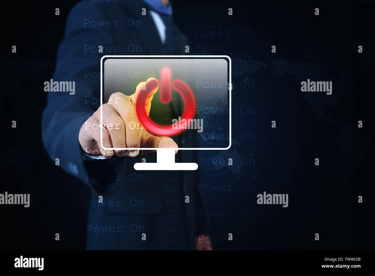 press the power button Stock Photo - Alamy