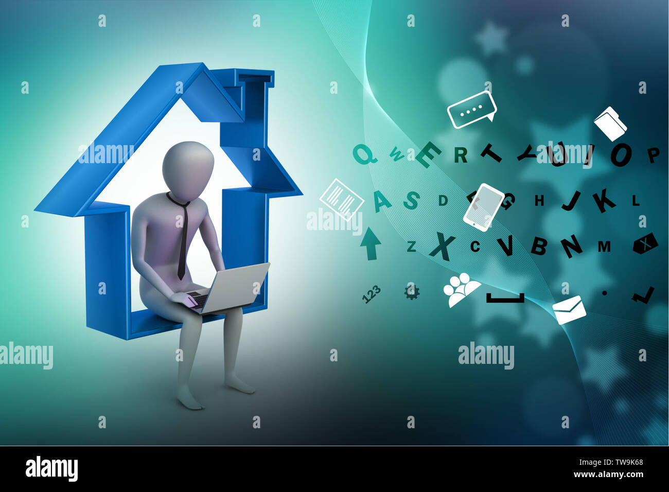 Work at home concept Stock Photo - Alamy