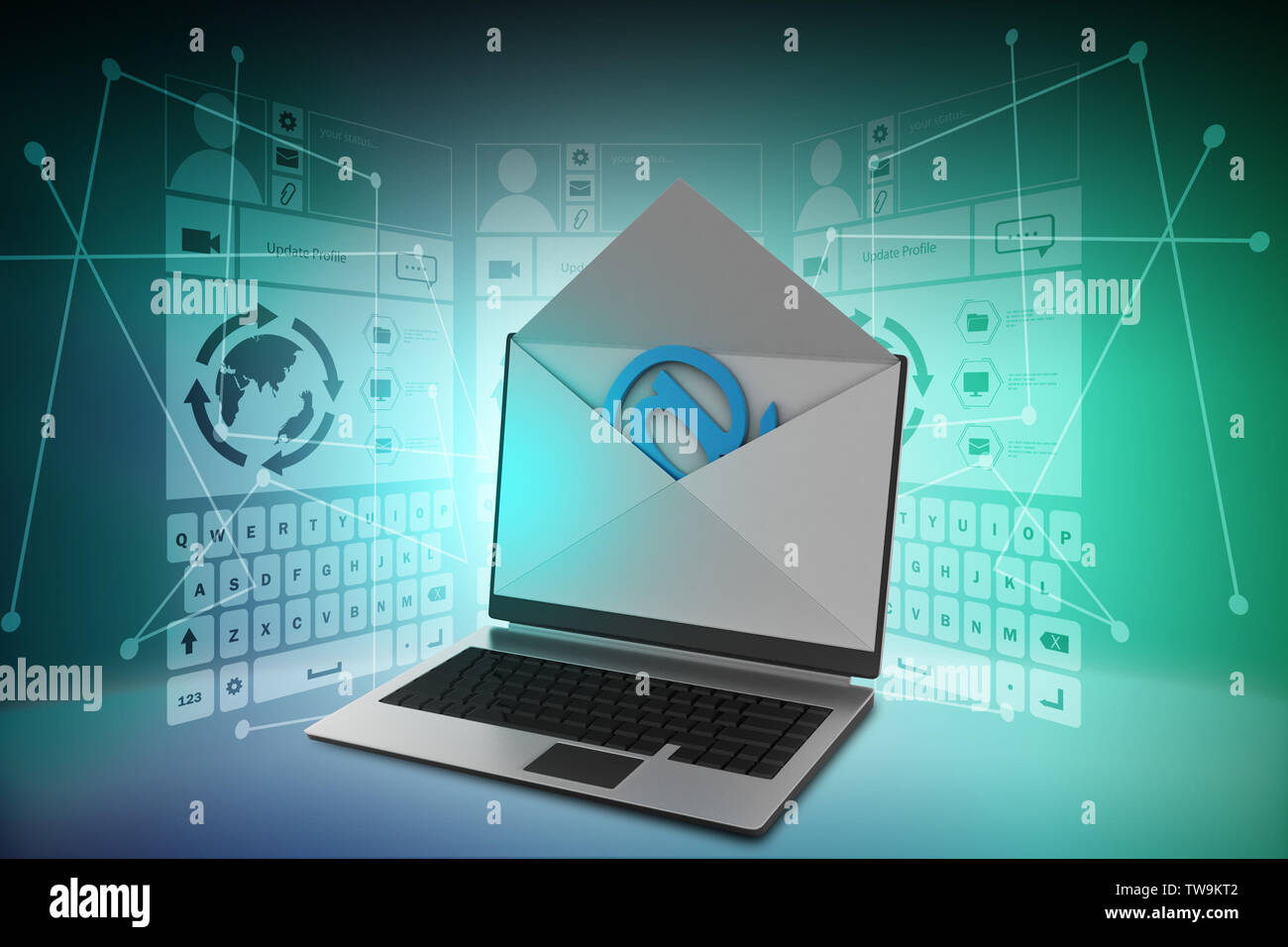 Email and laptop Stock Photo - Alamy