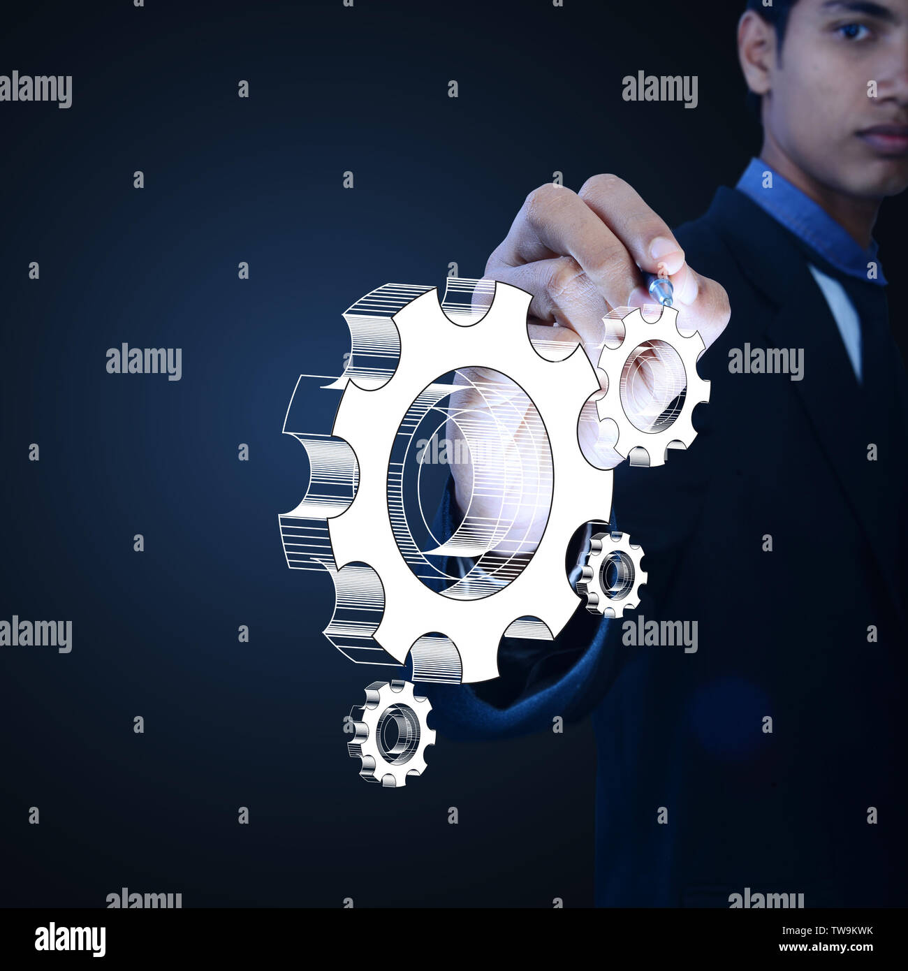 Machinery Cogs With People High Resolution Stock Photography and Images ...