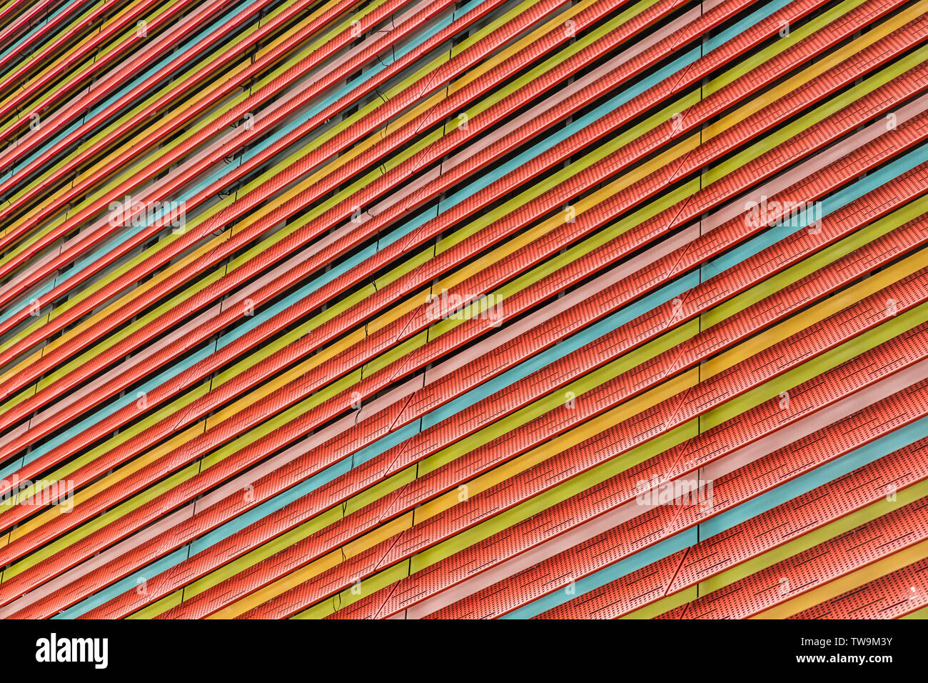 building colorful fin facade construction background Stock Photo - Alamy