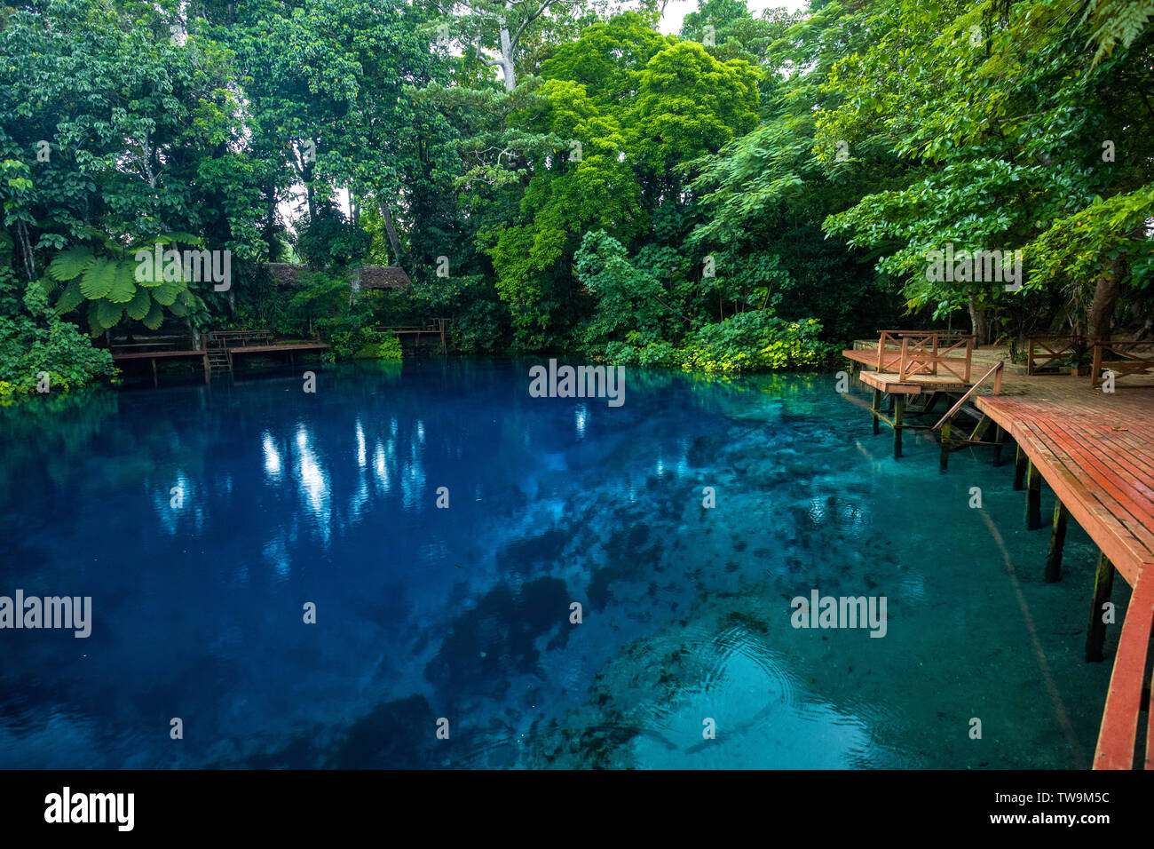 Nanda Blue Hole, Espiritu Santo, Vanuatu, near Luganville Stock Photo ...
