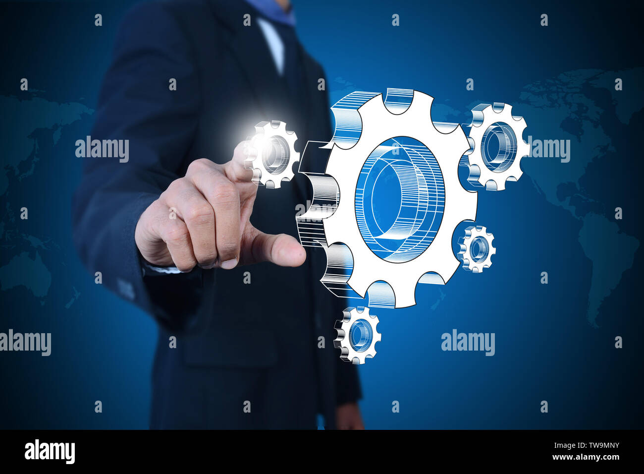 Cogs man machine concept hi-res stock photography and images - Alamy