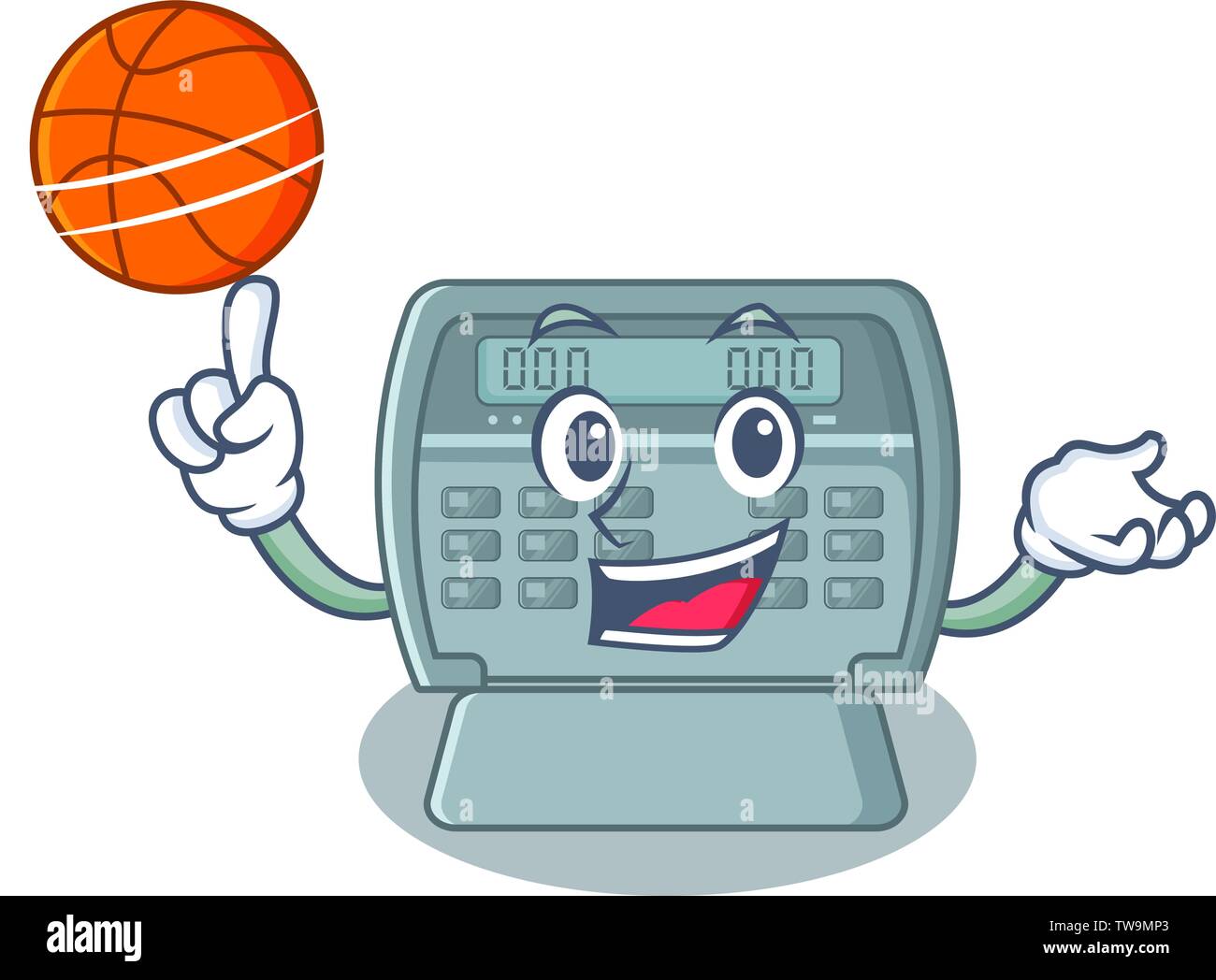 With basketball security alarm isolated in the cartoon Stock Vector ...
