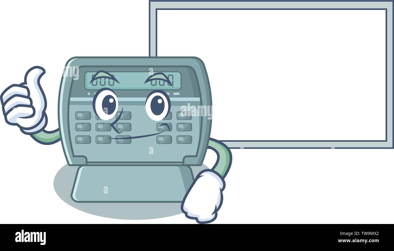 Thumbs up with board security alarm isolated in the cartoon Stock ...