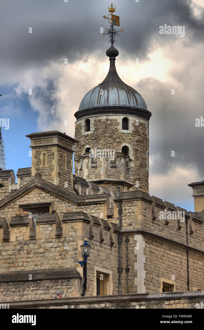 Domes of the stone fortress of the Tower of London, UK - HDR Stock ...