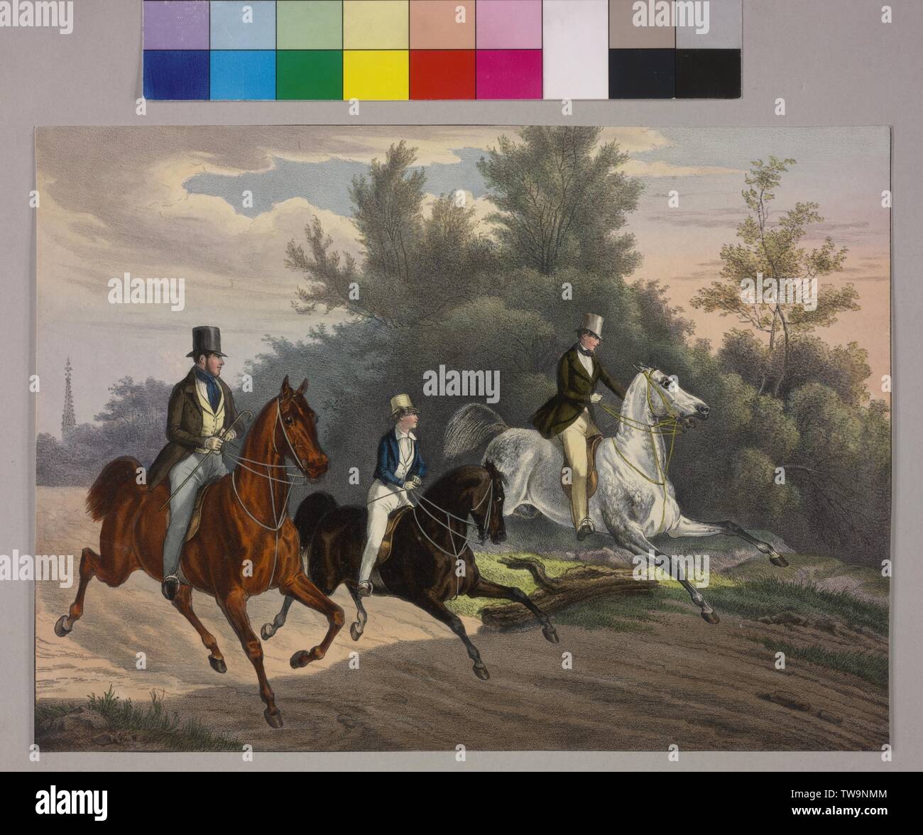 Emperor Franz Joseph is riding with two companions through the Prater ...