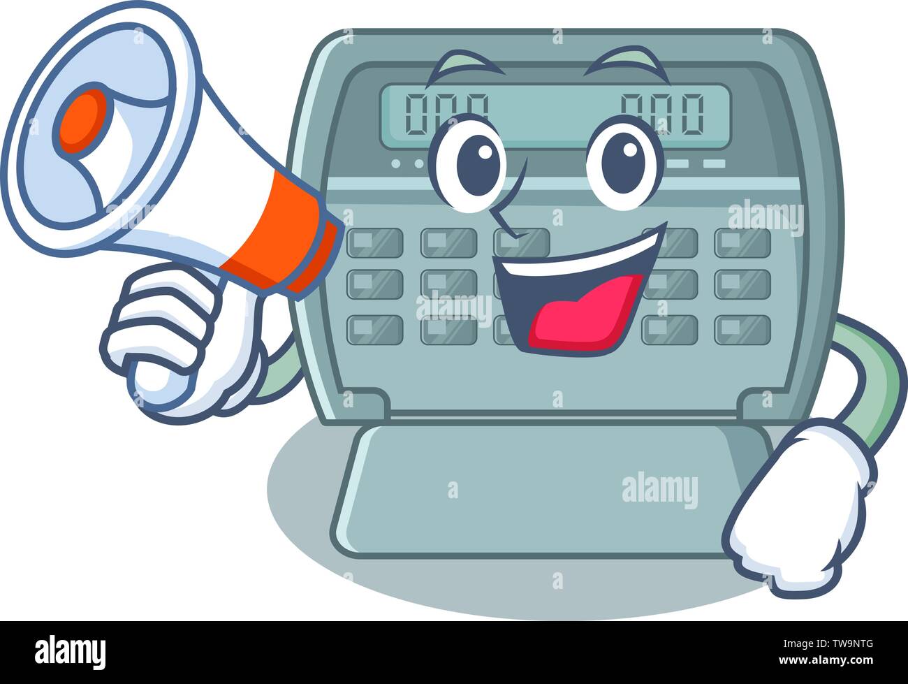 With megaphone security alarm isolated in the cartoon Stock Vector ...