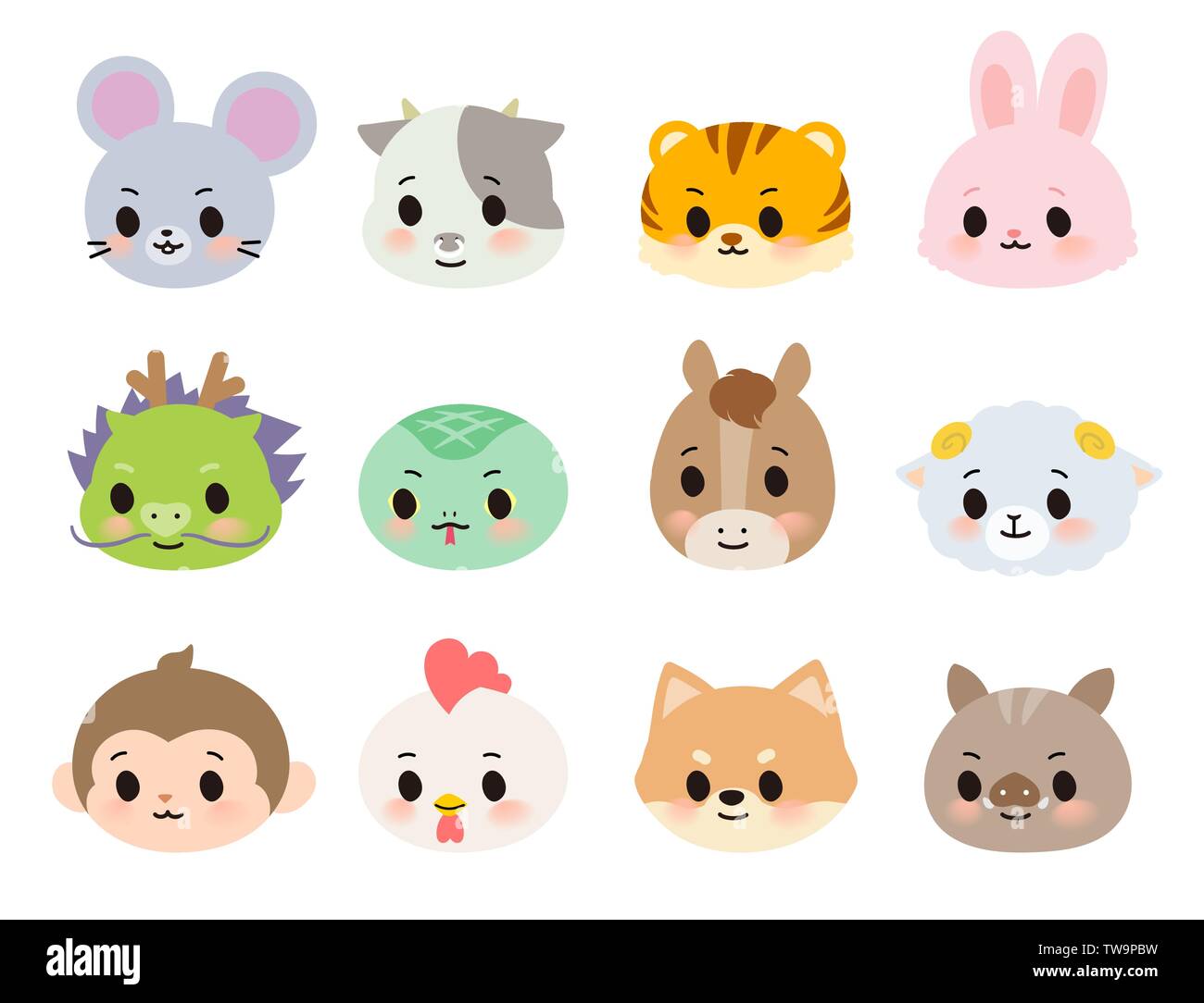 Zodiac signs cute vector vectors hi-res stock photography and images ...