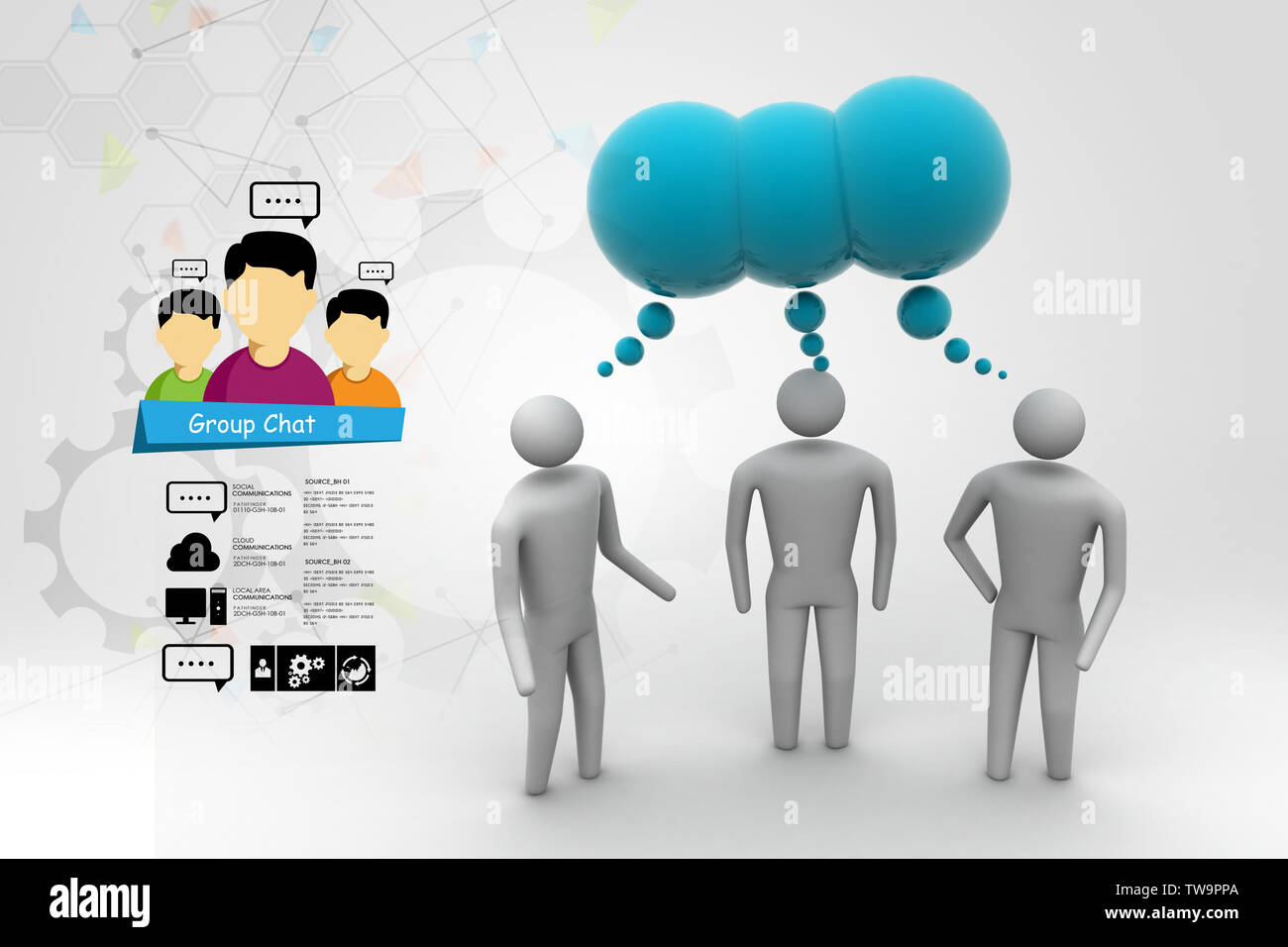 3d people and speech bubbles Stock Photo - Alamy