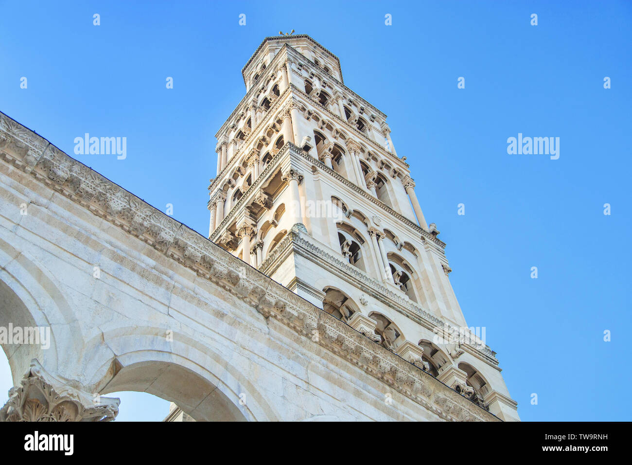 Split, Croatia, cathedral and Roman emperor Diocletian mausoleum ...