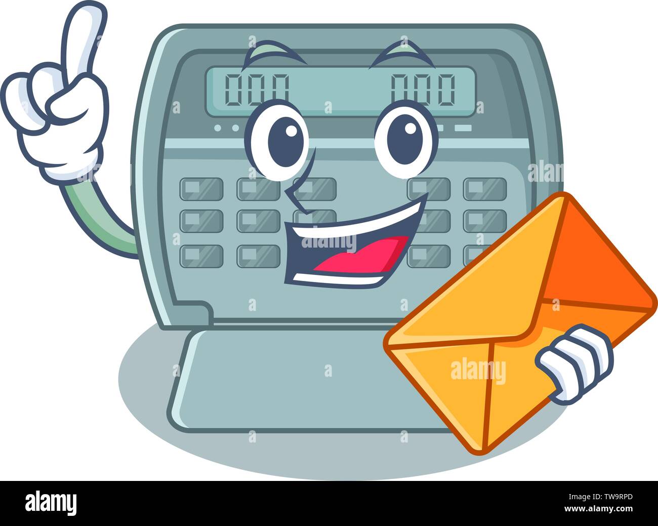 With envelope security alarm in the mascot shape Stock Vector Image ...