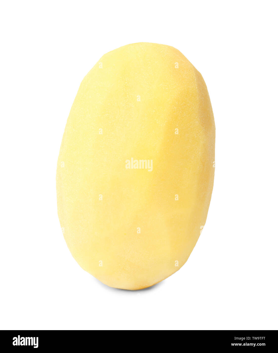 Raw peeled potato on white background Stock Photo - Alamy