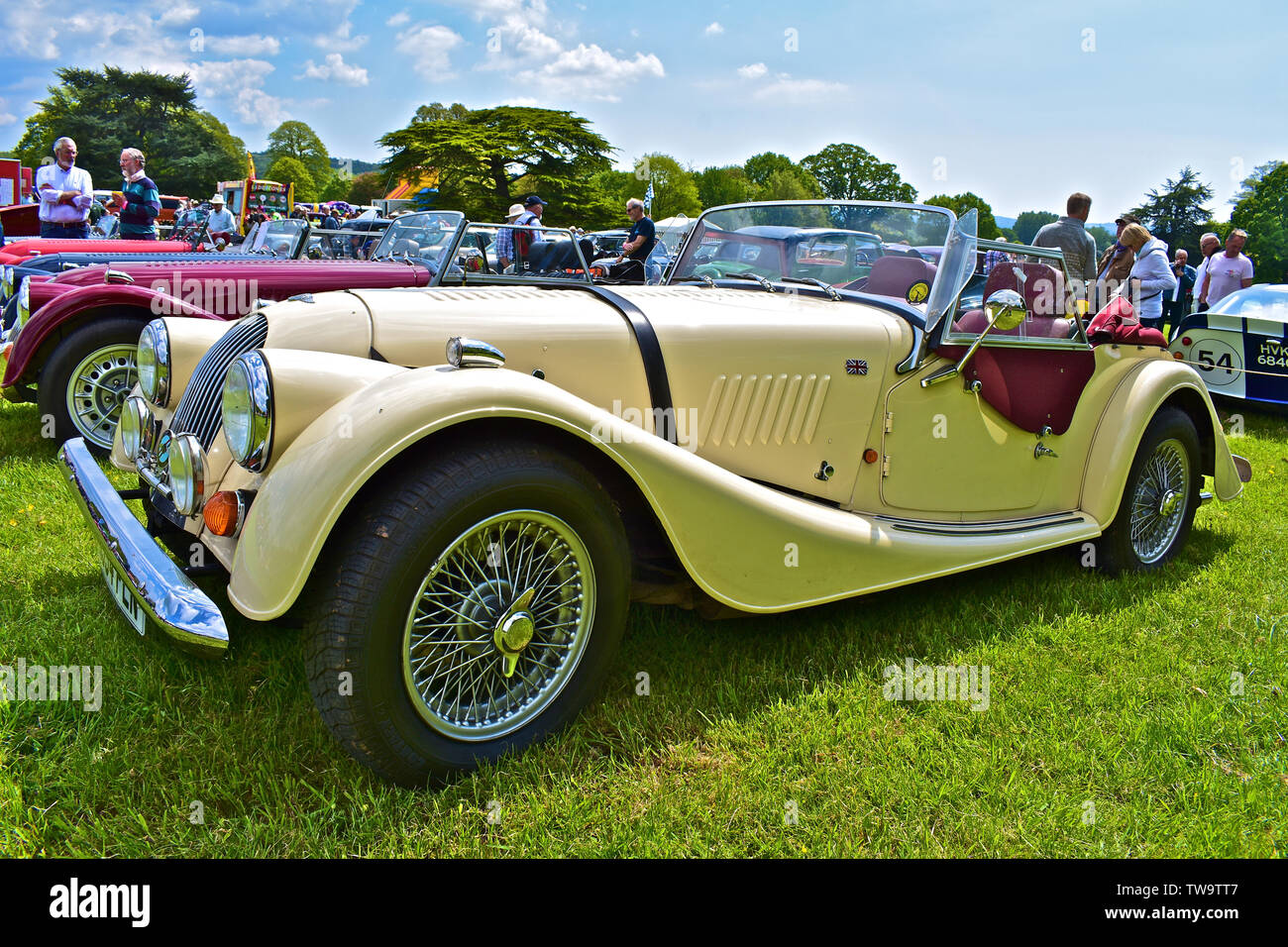 A line of classic Morgan open-topped sports cars.One of few remaining ...