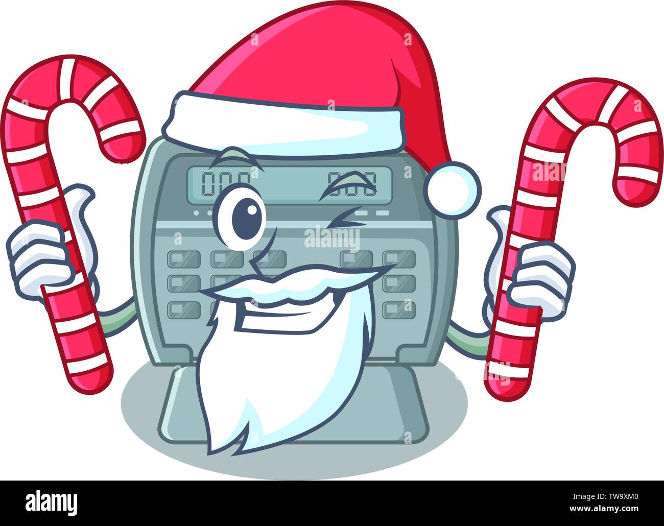 Santa with candy toy security alarm on the cartoon Stock Vector Image ...