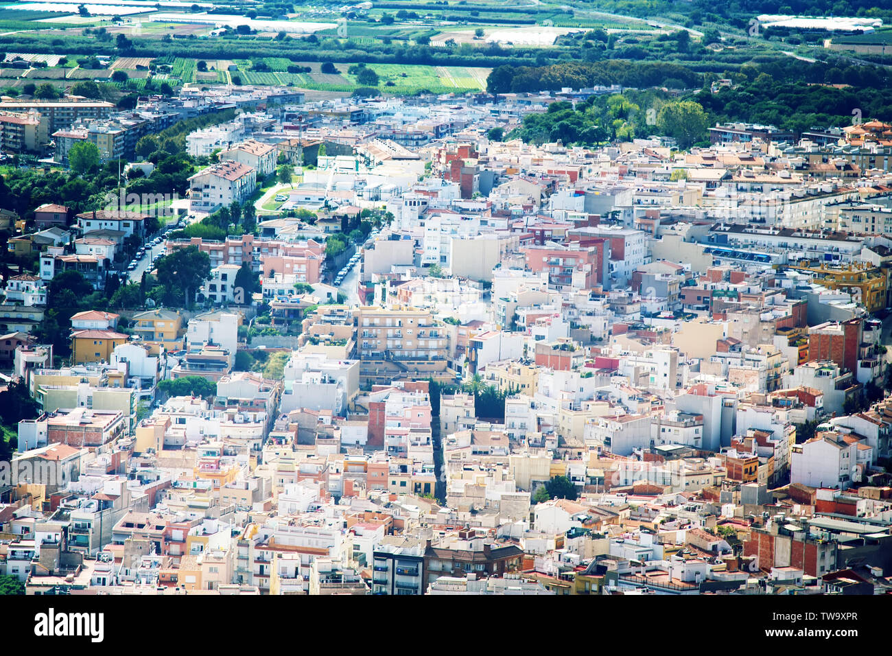 Mediterranean Spain. Blanes, Costa Brava. Spurs Of Pyrenees Stock Photo ...