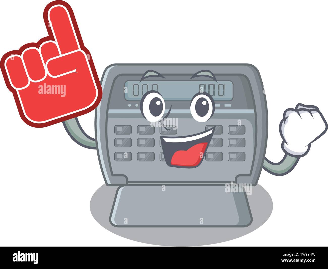 Foam finger toy security alarm on the cartoon Stock Vector Image & Art ...