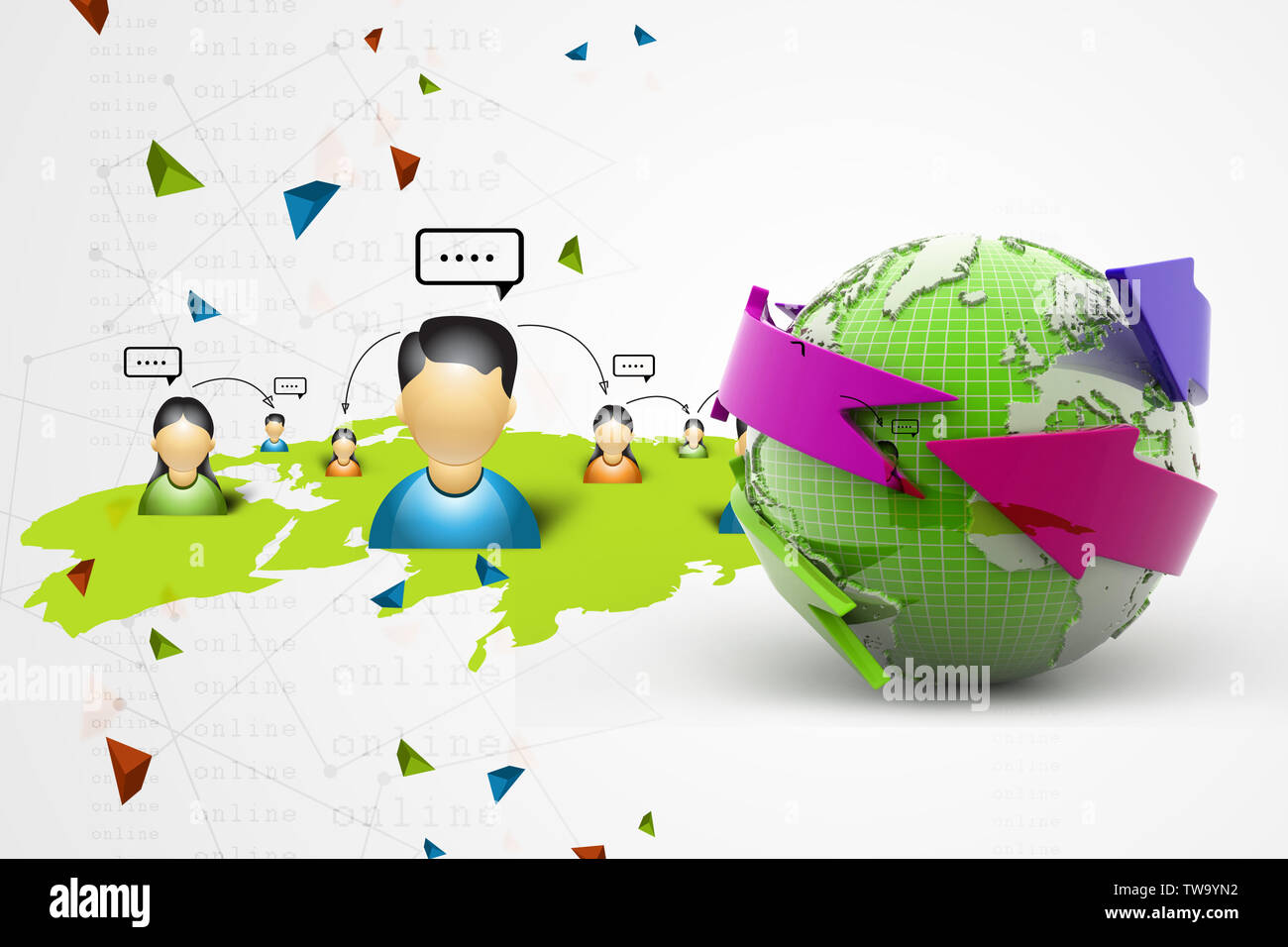 Earth with arrow circle around Stock Photo - Alamy