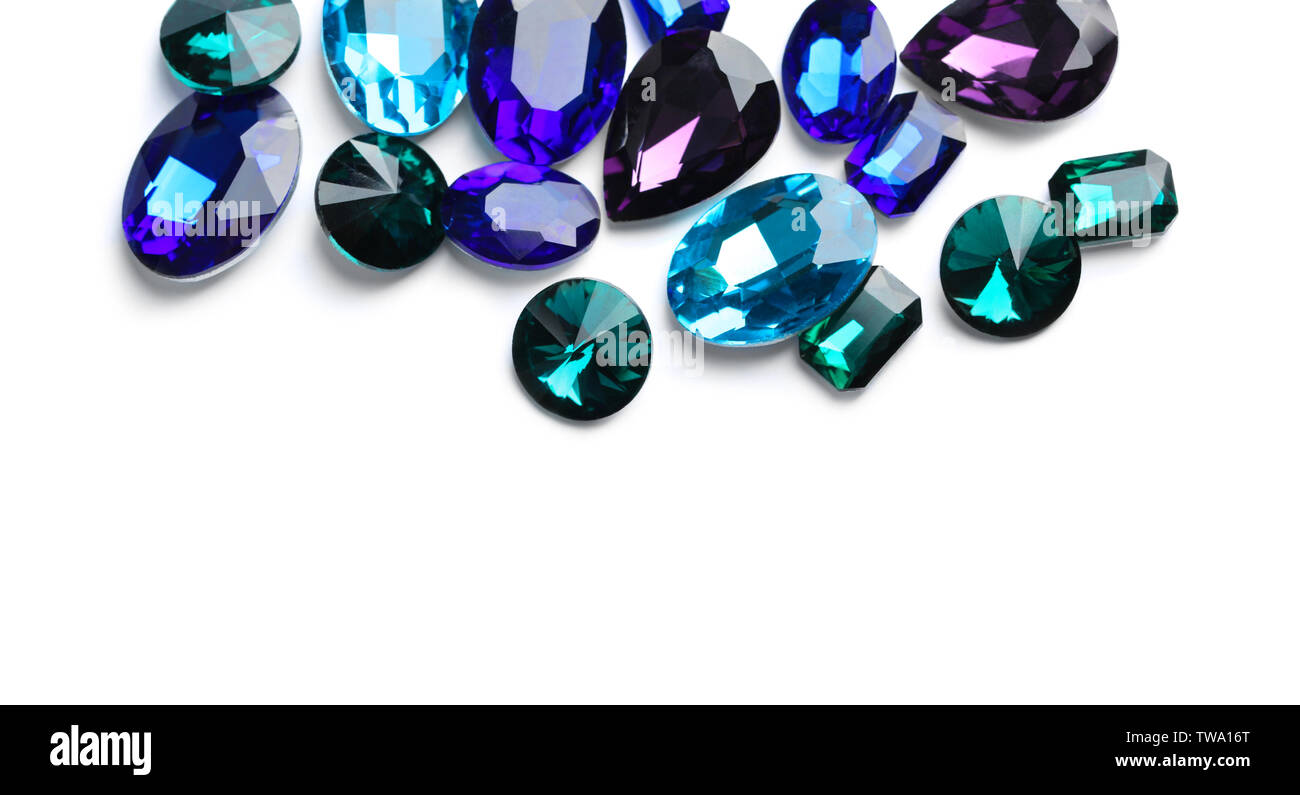 Precious jewels on white background Stock Photo - Alamy