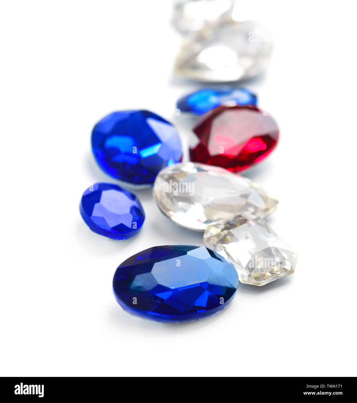 Precious jewels on white background Stock Photo - Alamy
