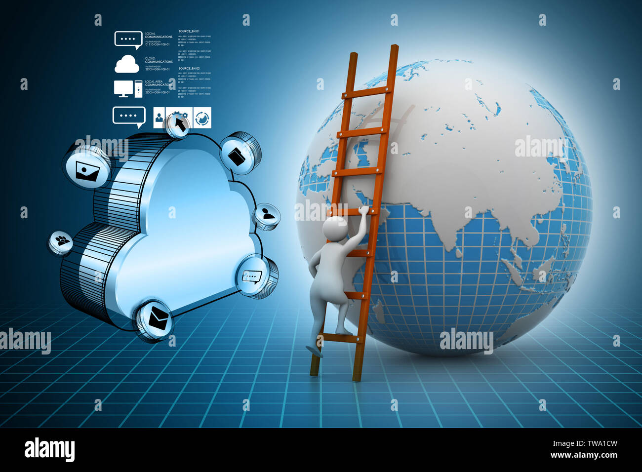 Earth globe and ladder Stock Photo - Alamy