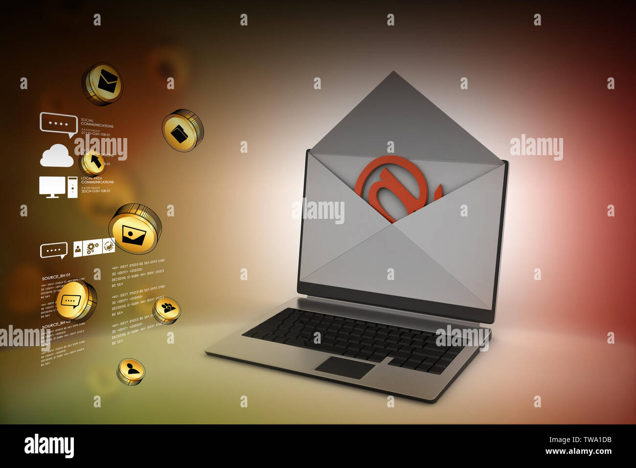 Email and laptop Stock Photo - Alamy