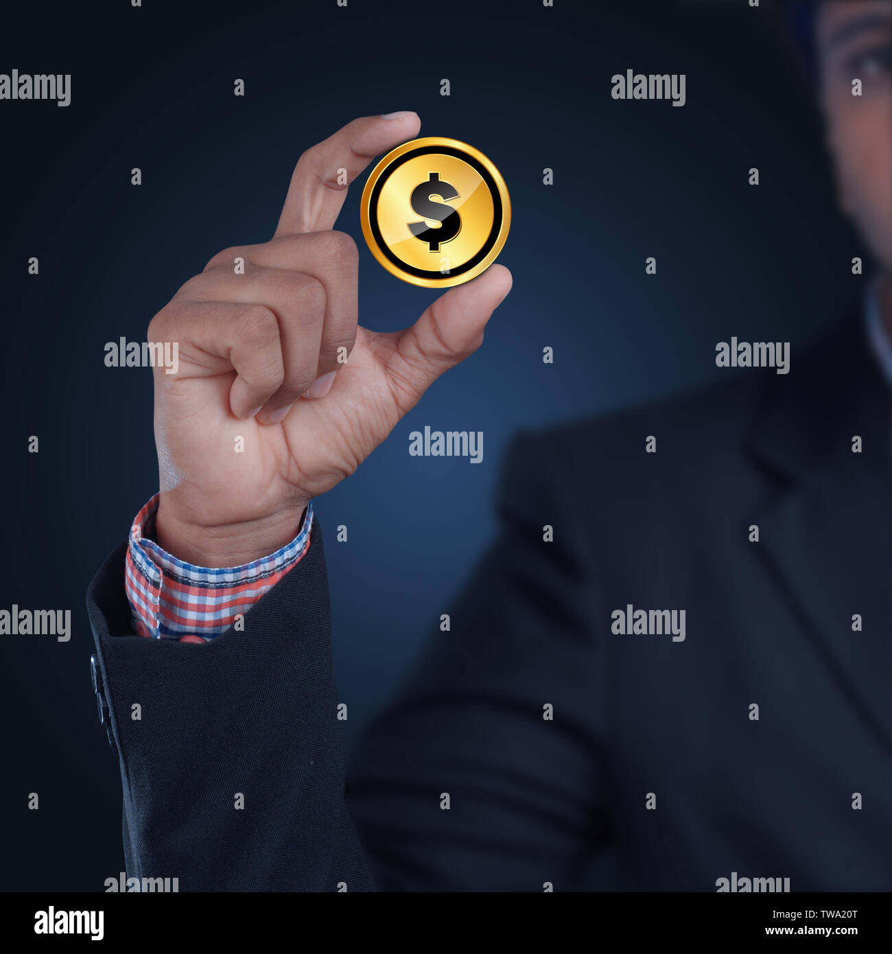 Man with dollar sign Stock Photo - Alamy