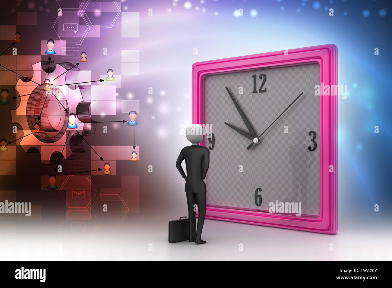 3d man clock hi-res stock photography and images - Alamy