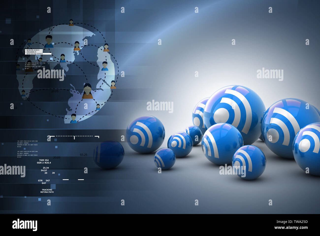 Social networking bubbles Stock Photo - Alamy