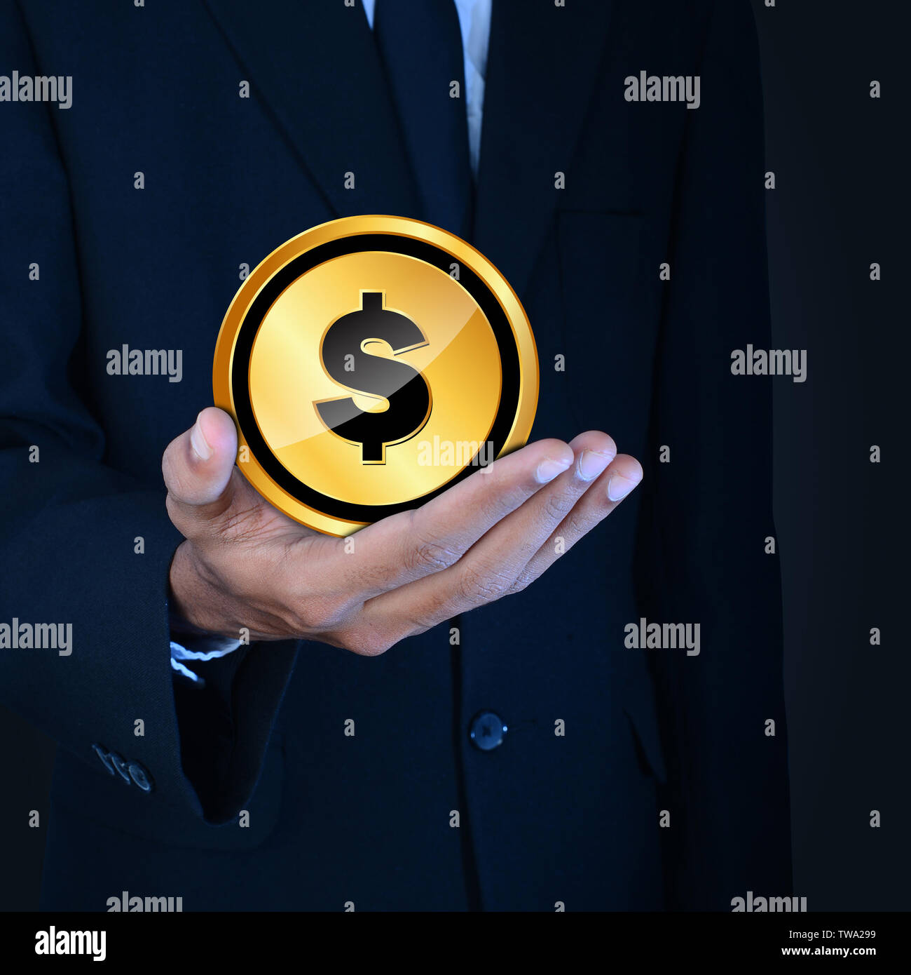 Man with dollar sign Stock Photo - Alamy