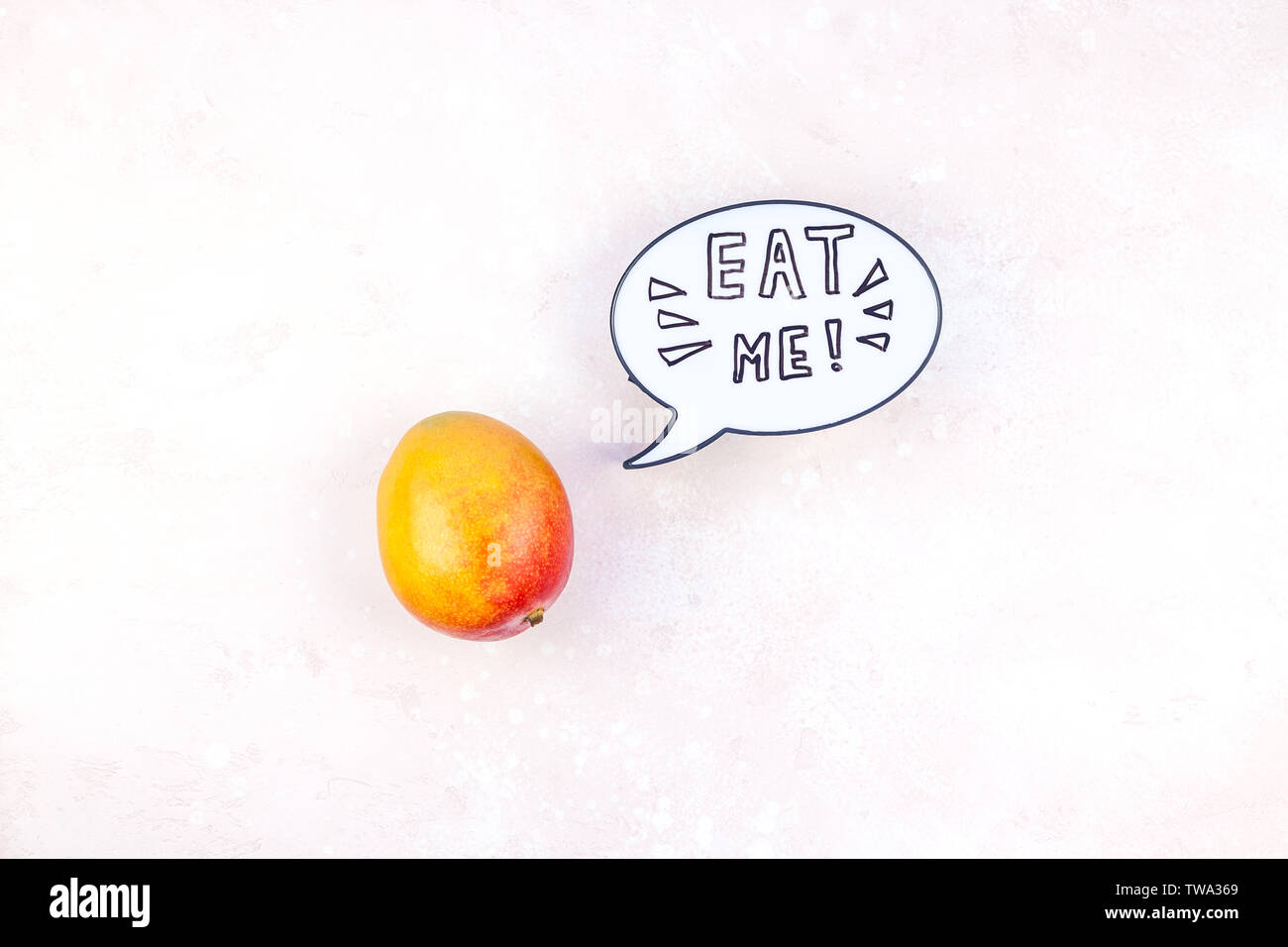 Mango fruit in creative conceptual top view flat lay composition with ...