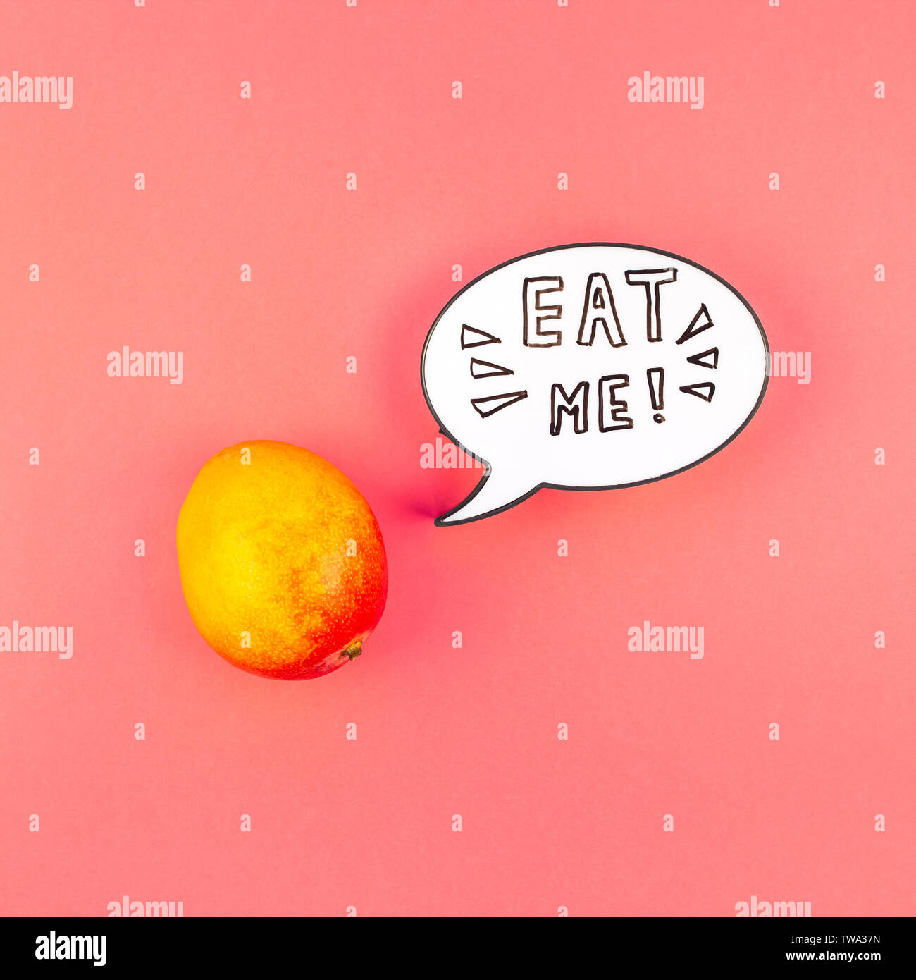 Mango fruit in creative conceptual top view flat lay composition with ...