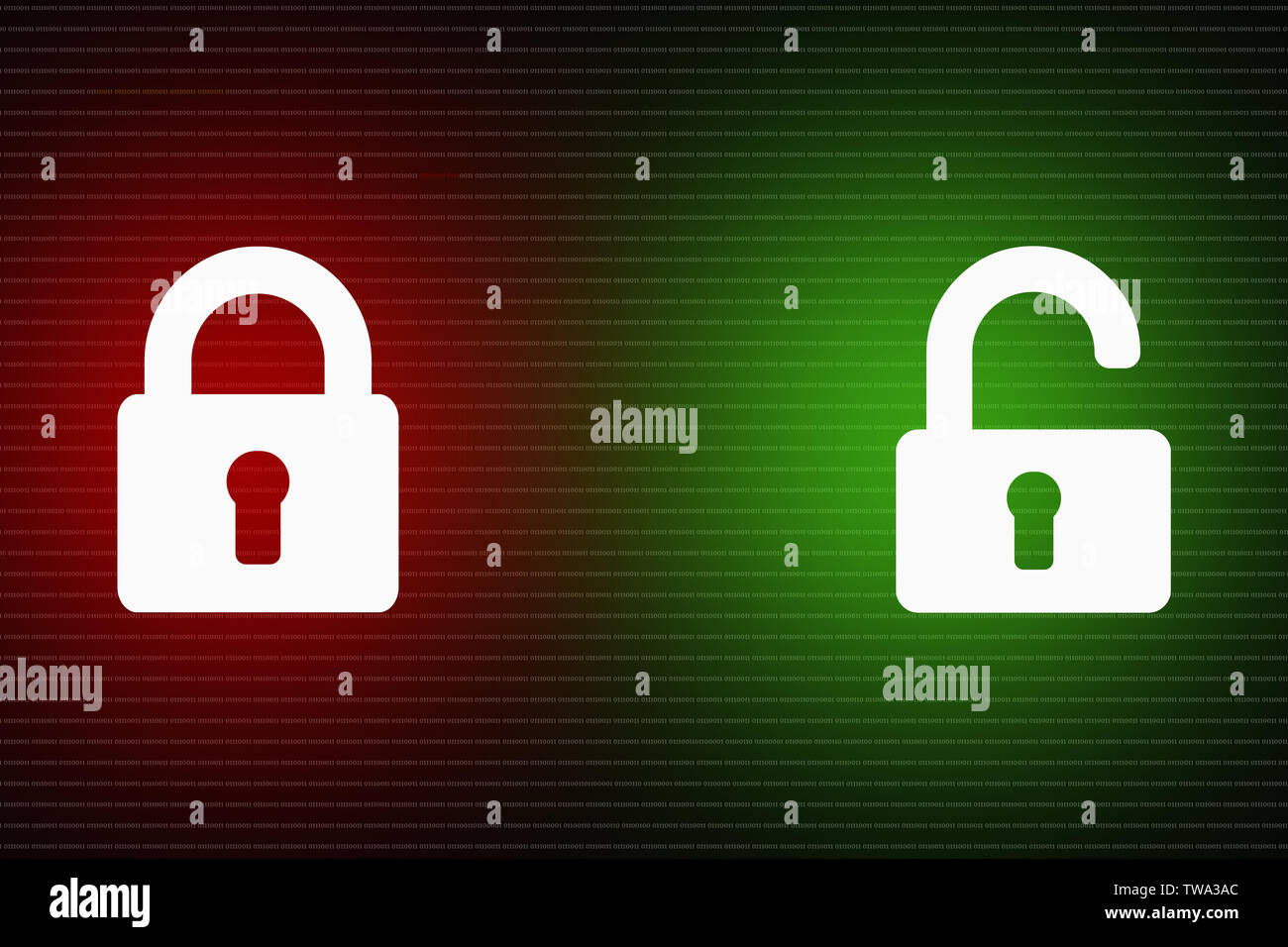 Lock, Unlocking hacking concept Stock photo, cyber security background ...