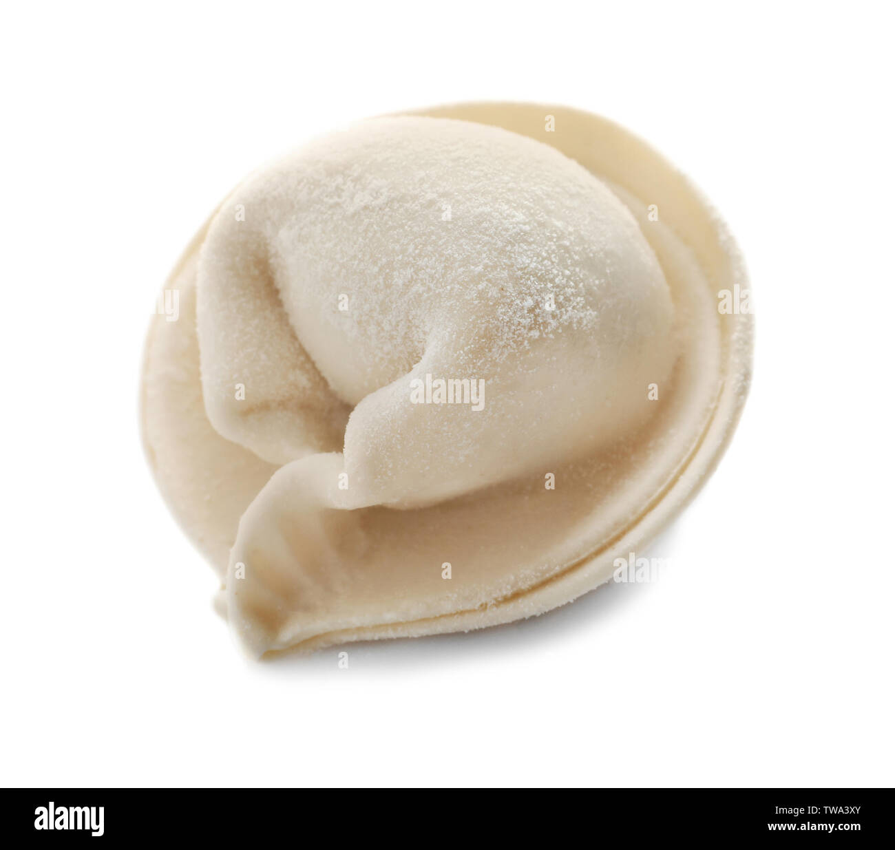 Raw dumpling on white background Stock Photo - Alamy